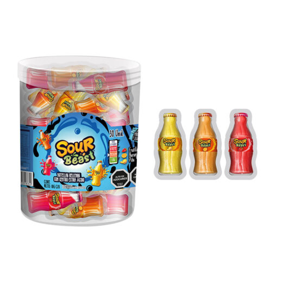 SOUR BEAST BOTELLA GOMITA RELL.ACI.10g.POTEx30u(20 | GINO