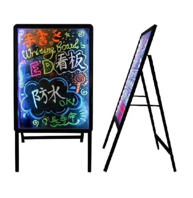 Pizarra Led Luminosa Personalizable 50x70 Cm + Atril DC y...