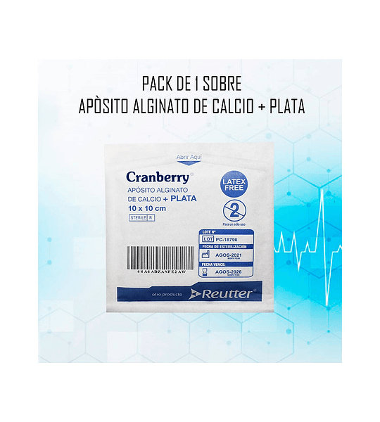 ALGINATO DE CALCIO + PLATA LAMINA 10X10