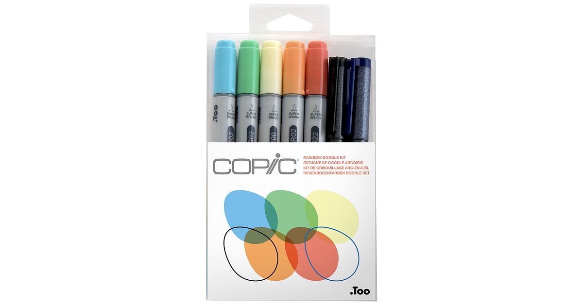 Set Copic Doodle - 7 Unidades Rainbow - Marcadores Colores A