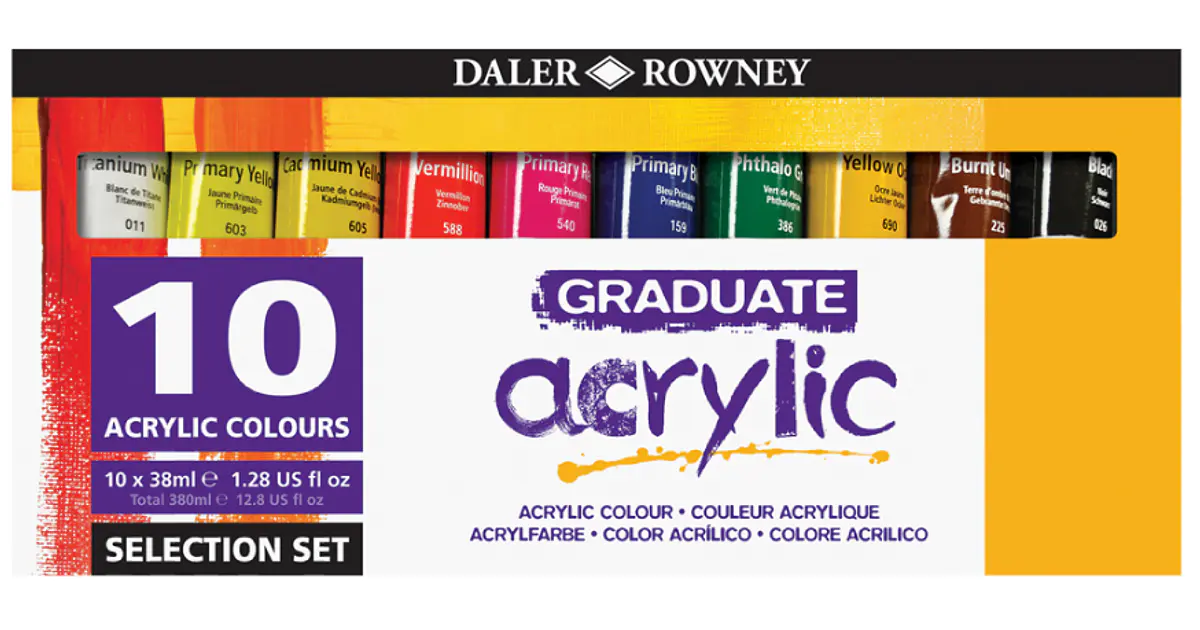 Daler and Rowney - Acrilicos en Tubo - 10Un - 38 ML