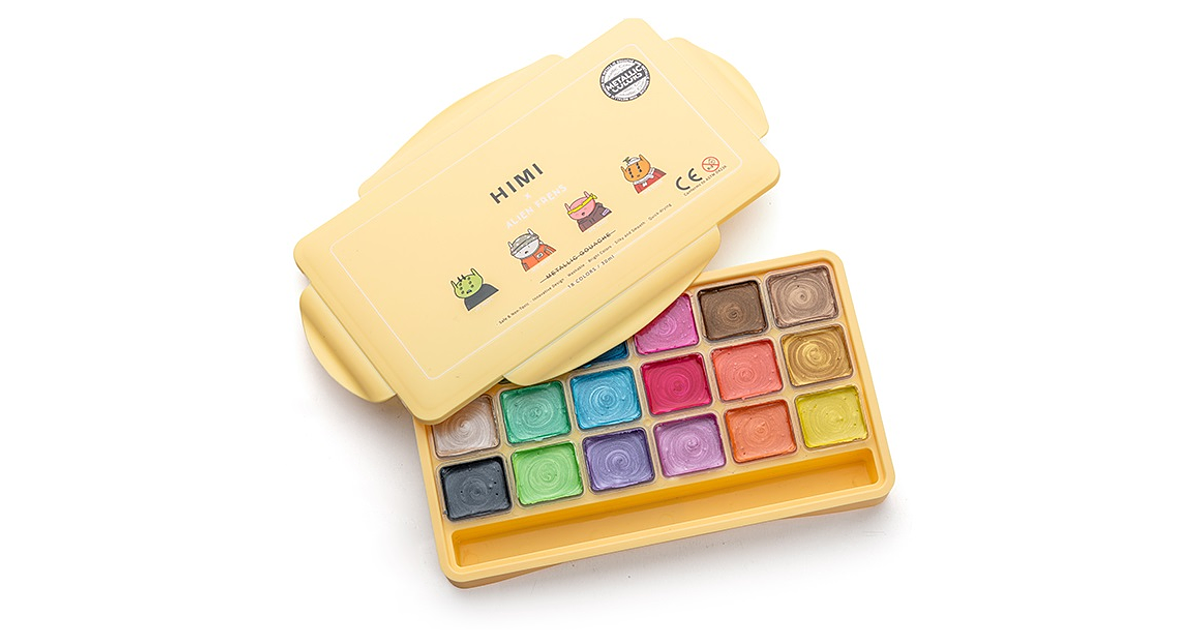 Himi Gouache Jelly Cup - 18 Colores Metalicos - 30 ML - 3 Pi