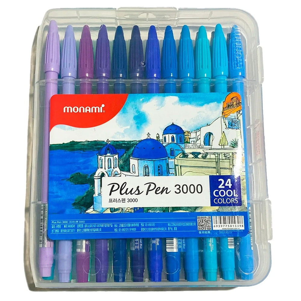 Marcadores Monami Plus Pen 3000 - 48 Colores