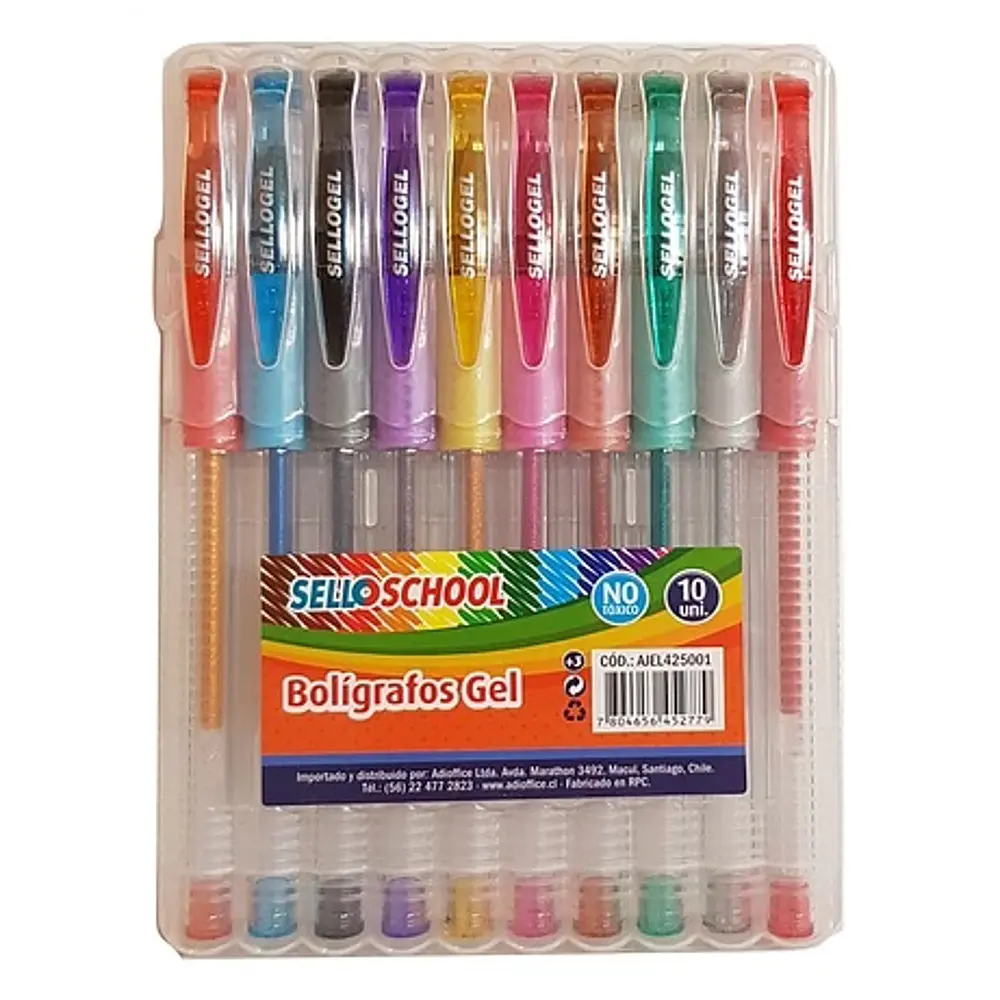 Set Lapices Gel - 10 Colores Basicos