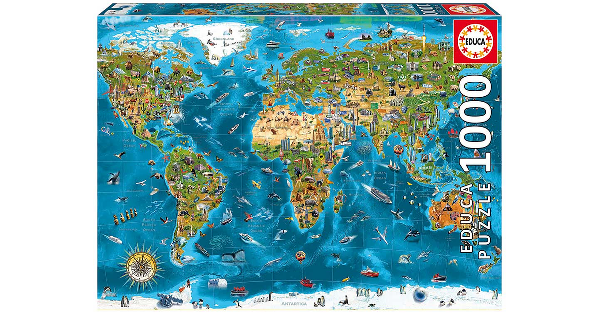 Educa - Puzzle Maravillas del Mundo de 1000 Piezas - 68x48 c