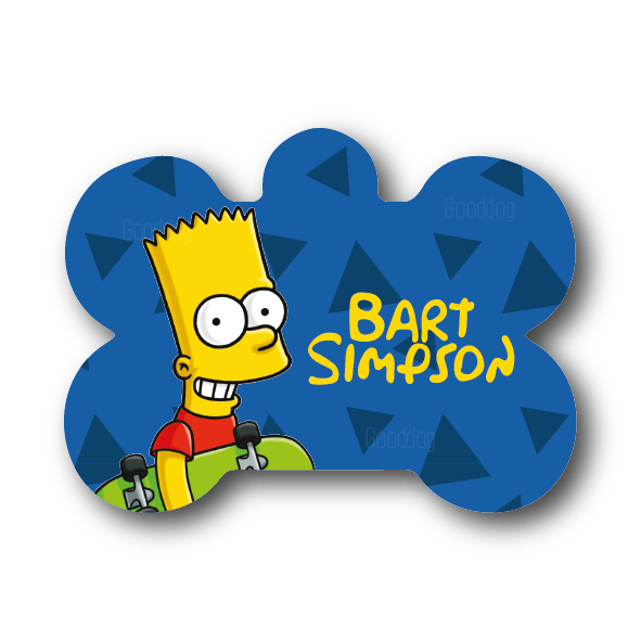 PLACA DE IDENTIFICACIÓN PARA MASCOTAS | DISEÑO BART SIMPSON