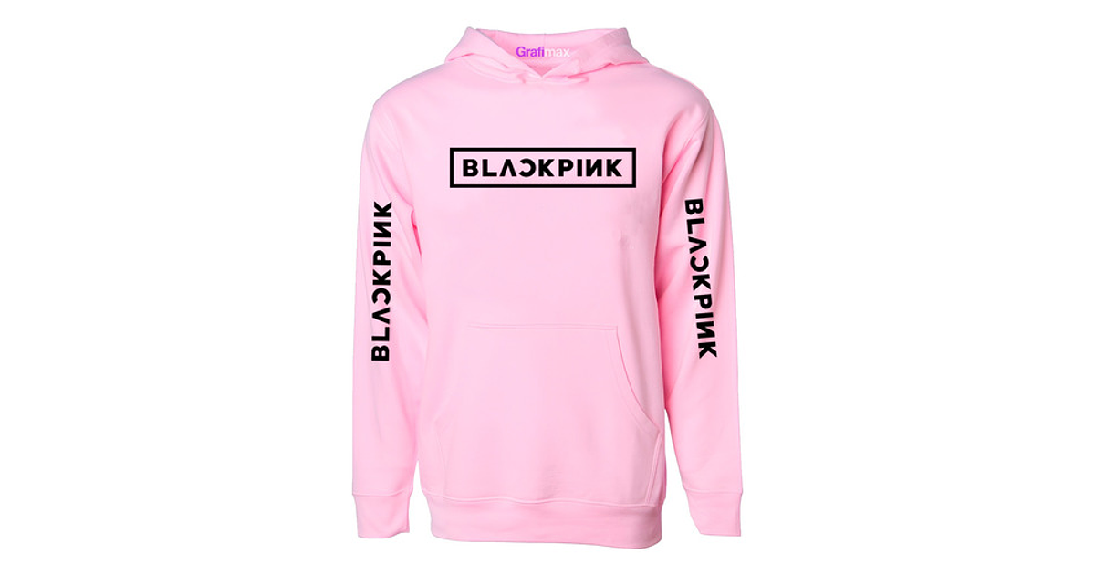 Polerón Blackpink Logo Rosa Grafimax Letras K-pop Grafimax