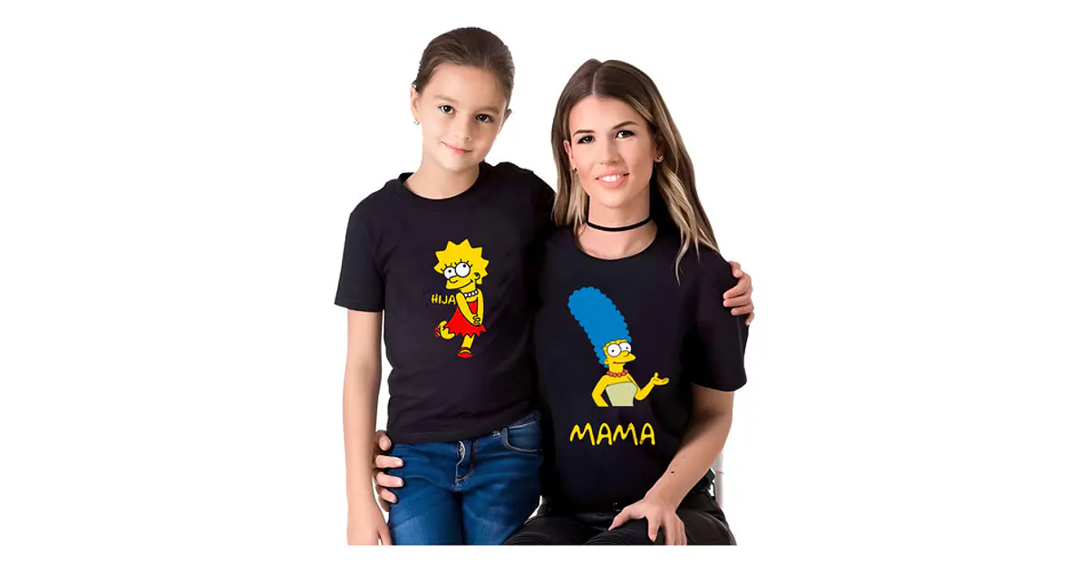 Polera Pack Mamá E Hija Diseños Familia Simpsons Grafimax