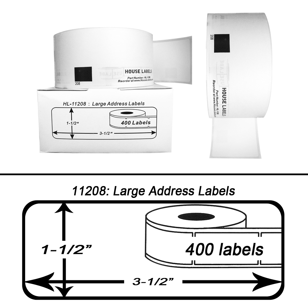 Etiquetas House Labels DK 1208 para impresoras Brother