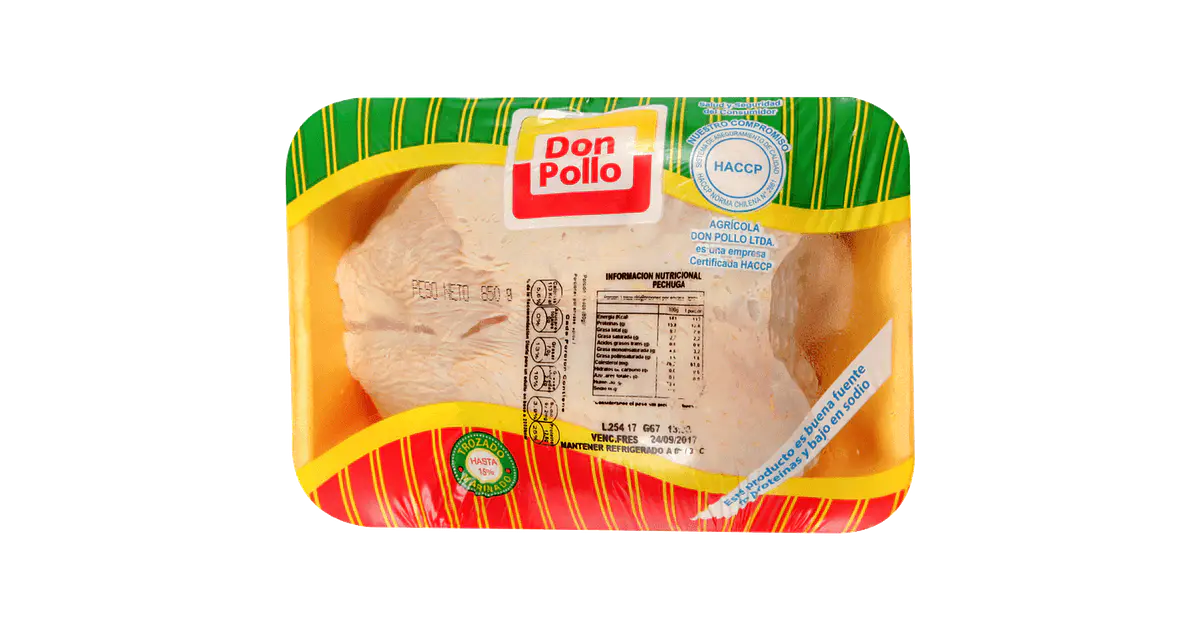 Pechuga Entera de Pollo Don Pollo envasado