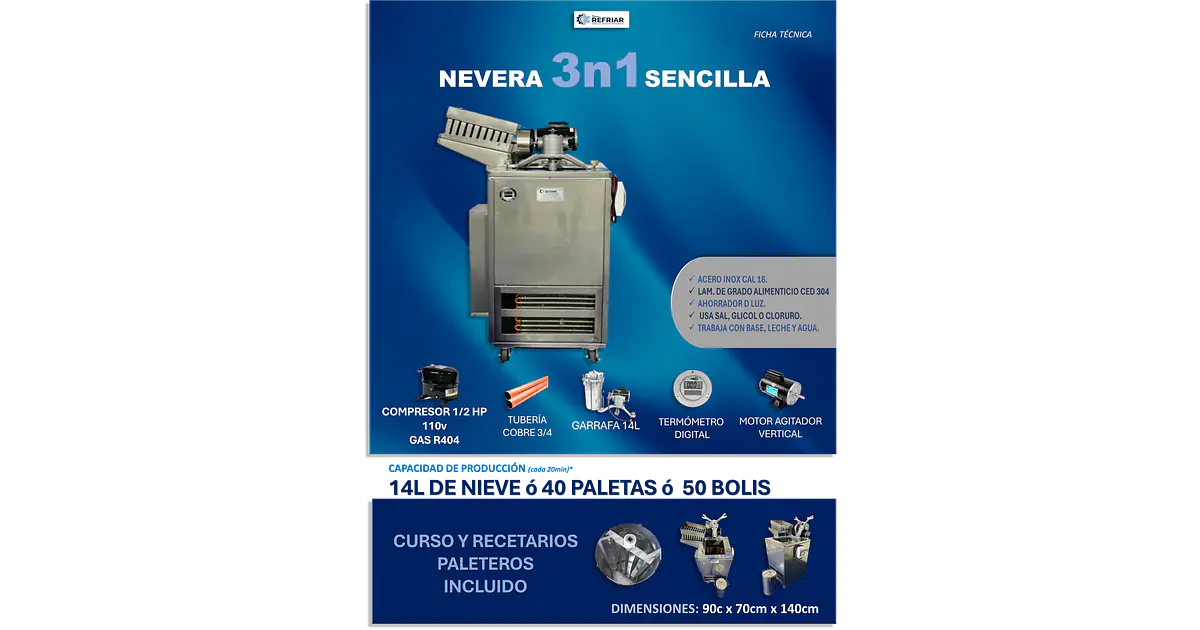 NEVERA 3N1 SENCILLA PARA 14 LITROS
