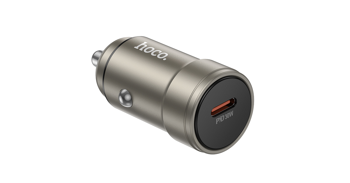 Cargador Auto Hoco Z57 Glorious PD30W, Gris