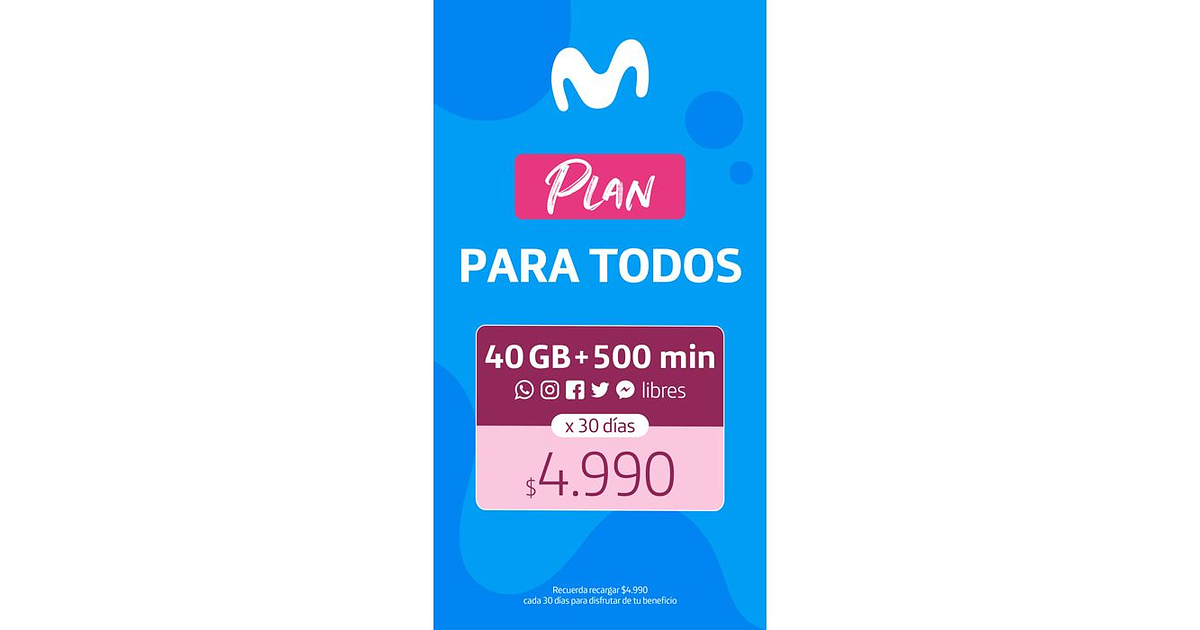 Sim Card Movistar Plan para todos