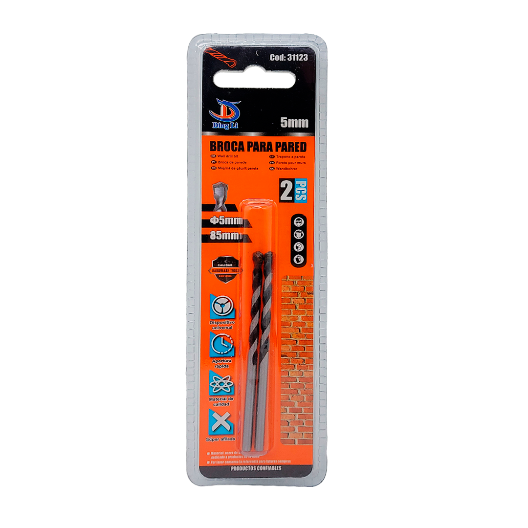 Broca para Pared 5 mm Set 2 unidades