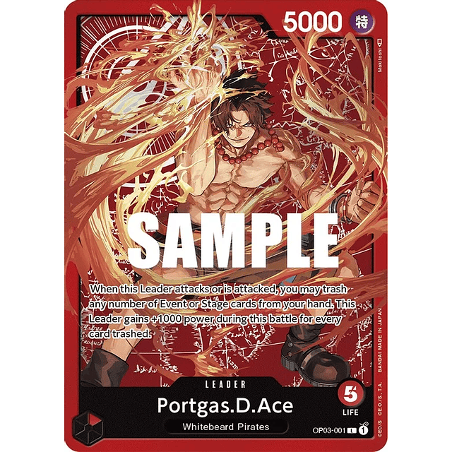OP03-001 (Alternate Art) Portgas.D.Ace