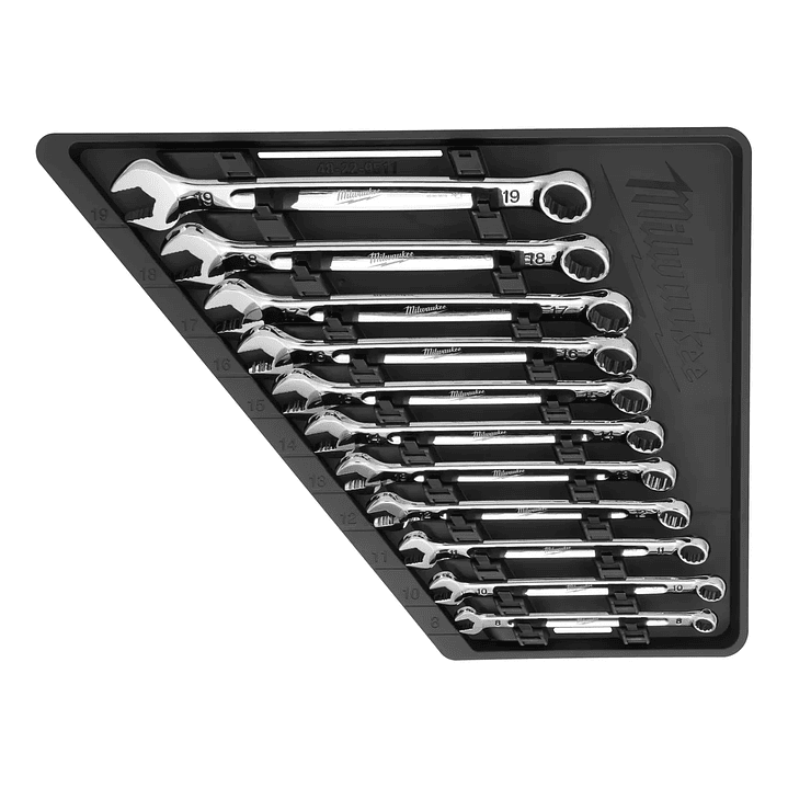 Juego De 11 Llaves Combinadas Metricas Milwaukee 48-22-9511