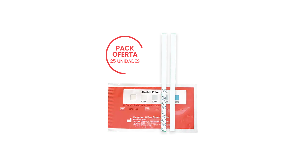 Pack 25 Unidades Tira de alcohol (Saliva)