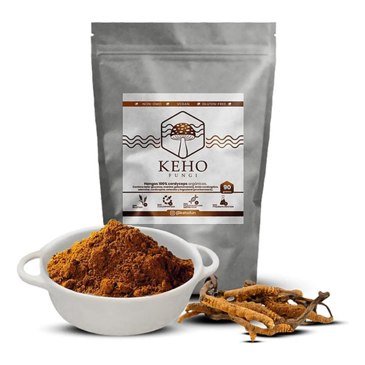 Keho Fungi - Cordyceps Concentrado 90 Gramos Sabor Sin Sabor