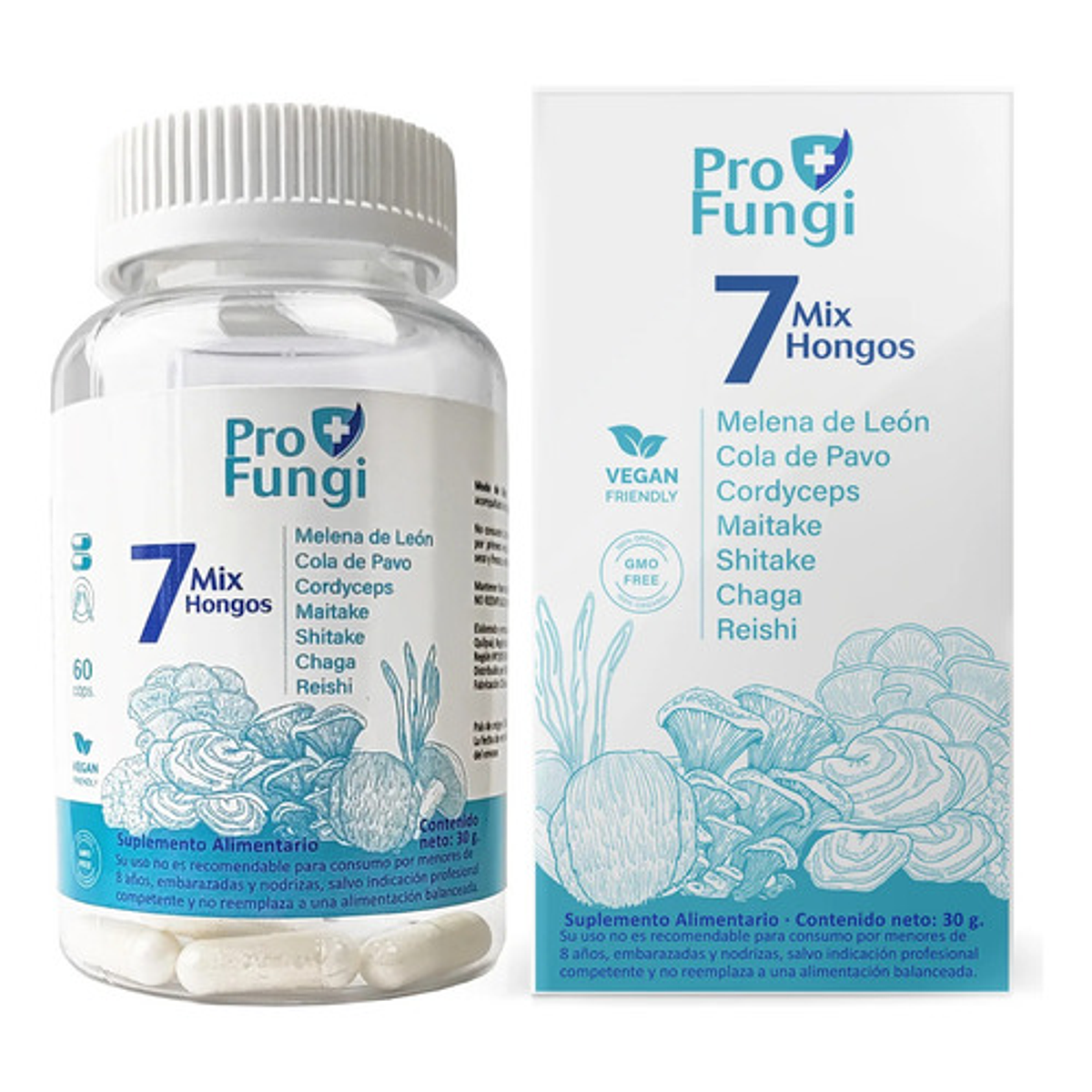 Bio Swiss - Pro Fungi, Mix 7 Hongos. 60 Cap.