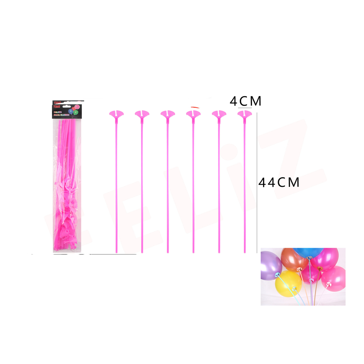 Varilla De Globo Rosado 12 pcs