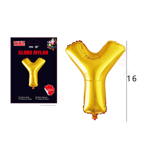 Globo Letra Y Dorada 81 cm