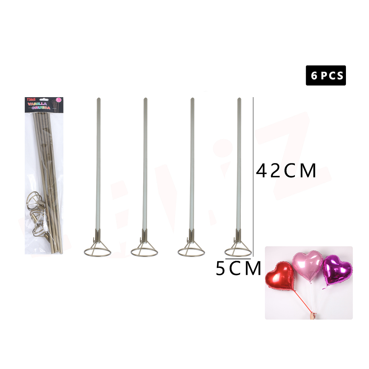 Varilla De Globo Dorado 6 pcs