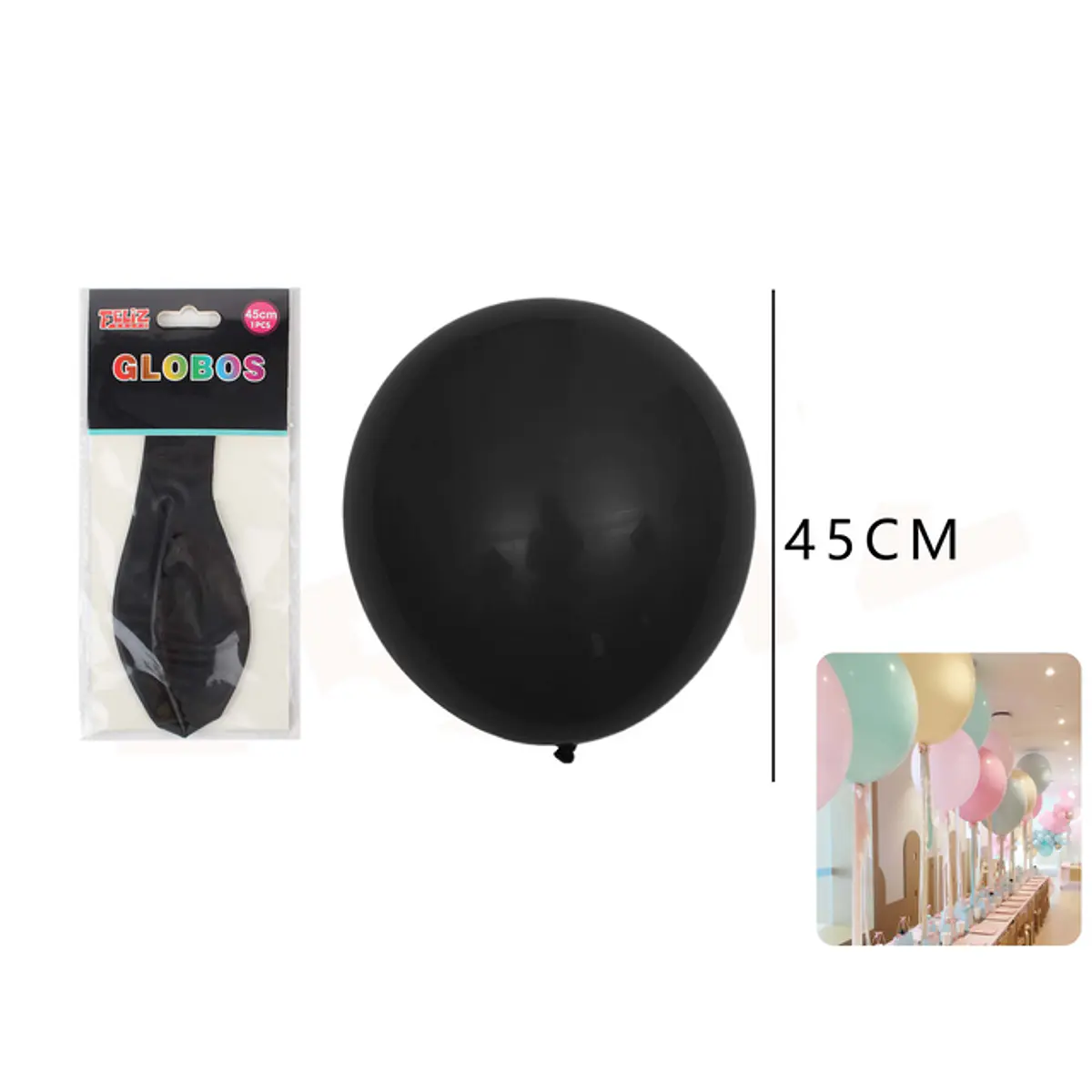 Globo Negro 45 cm