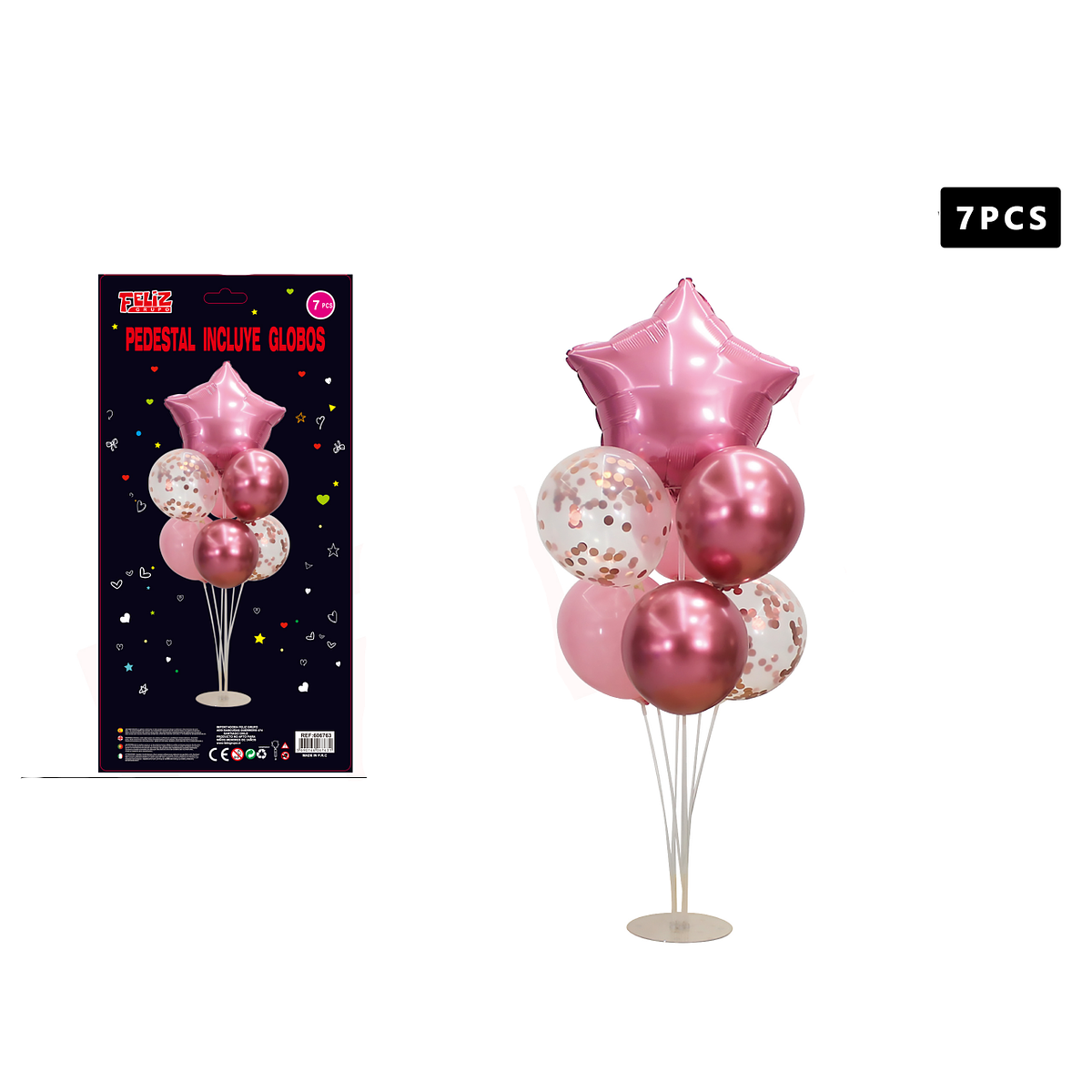 Pedestal con Globos Variados y Estrella