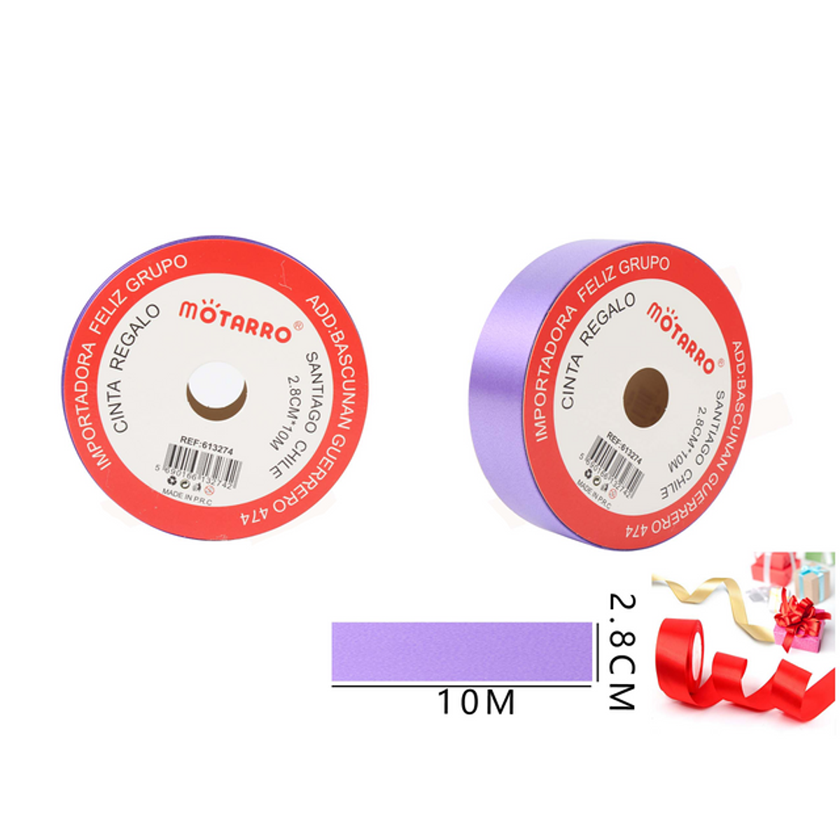 Cinta Regalo Morado 2.8Cm*10M