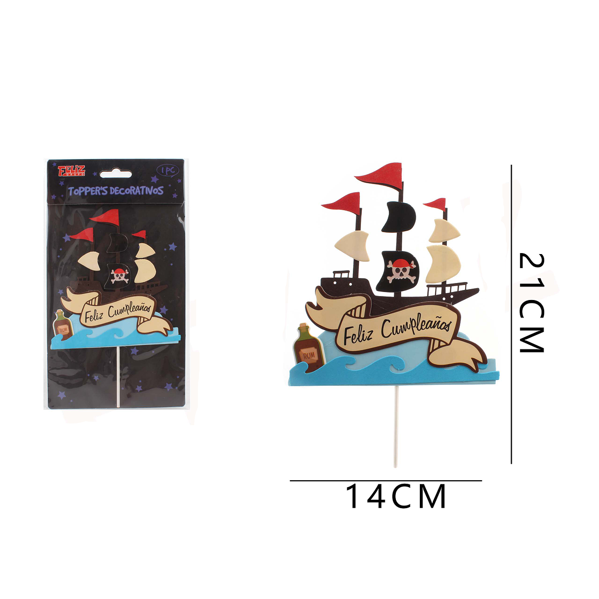 Toppers Decorativos de Torta de Pirata