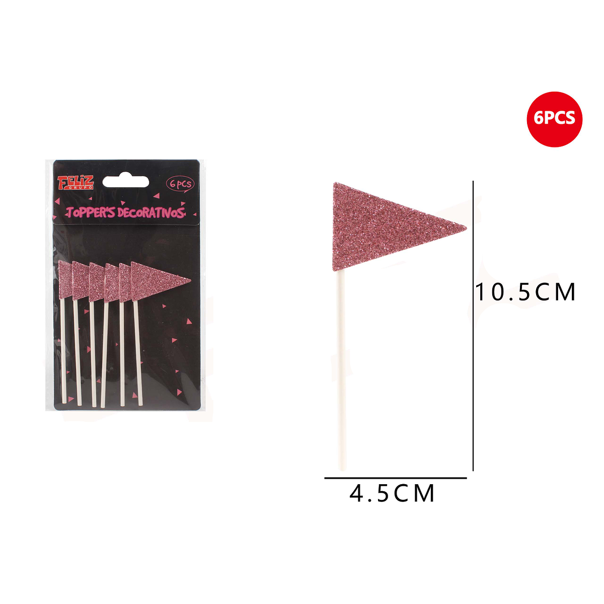 Toppers Decorativos de Torta de Banderín Rosado