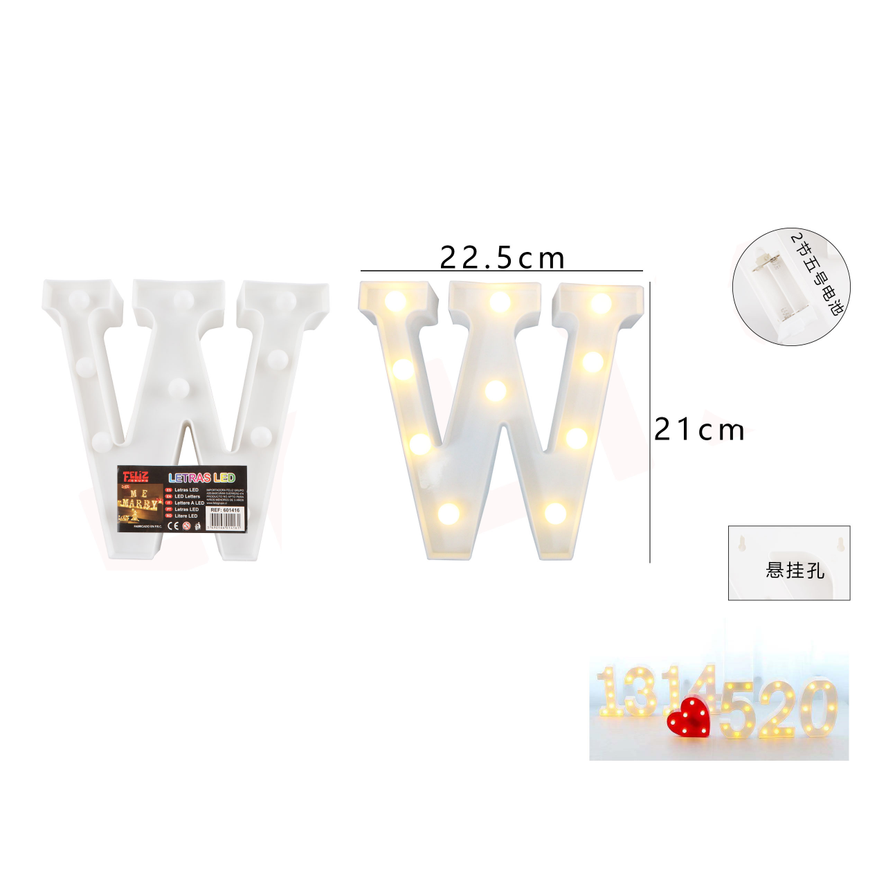 Letra Led W