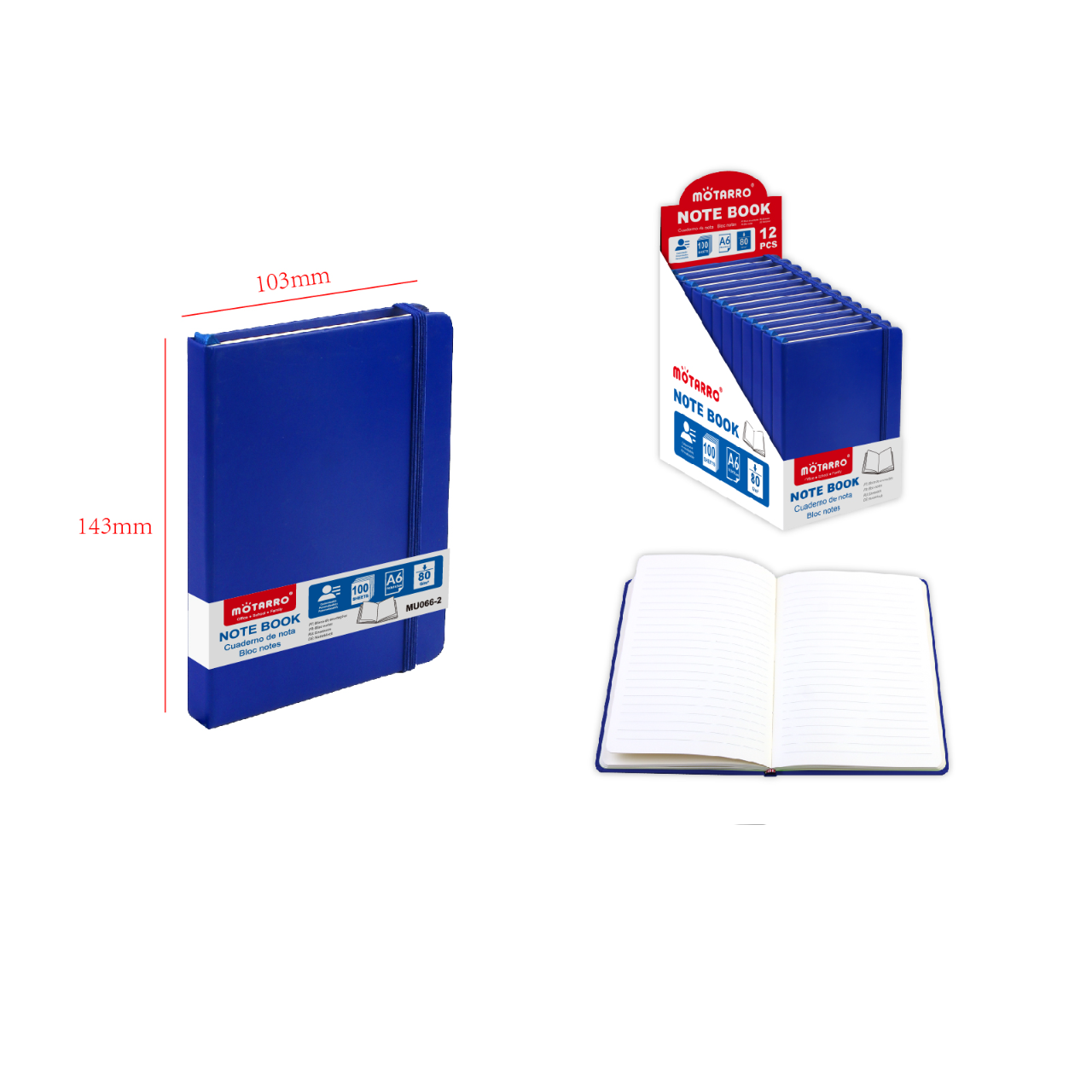 Libreta de Nota Azul A6 100 Hojas