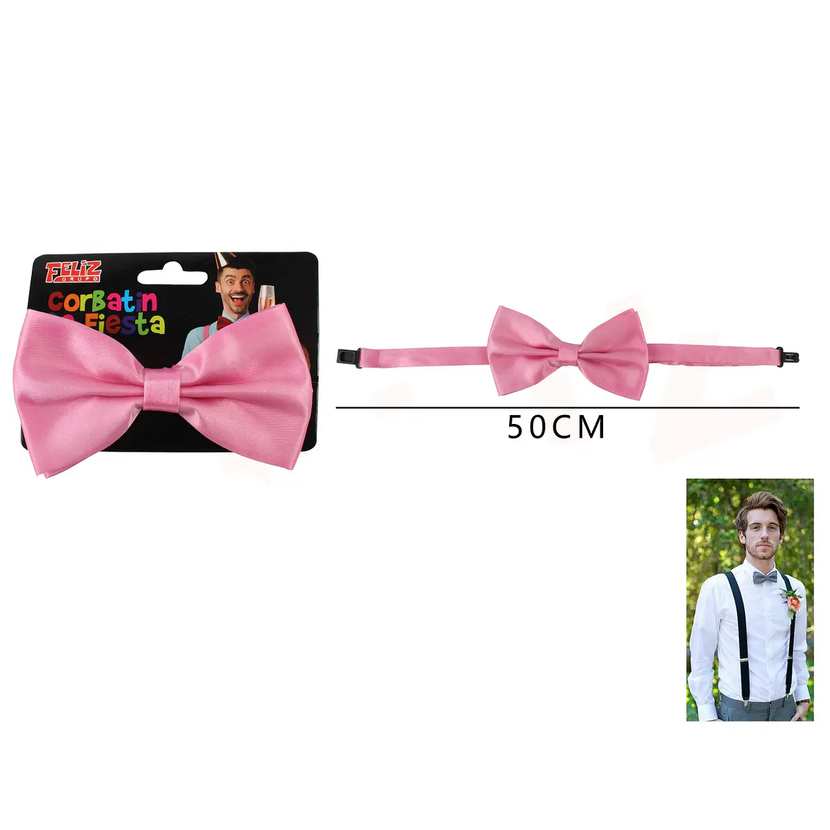 Corbatín Rosado 50cm