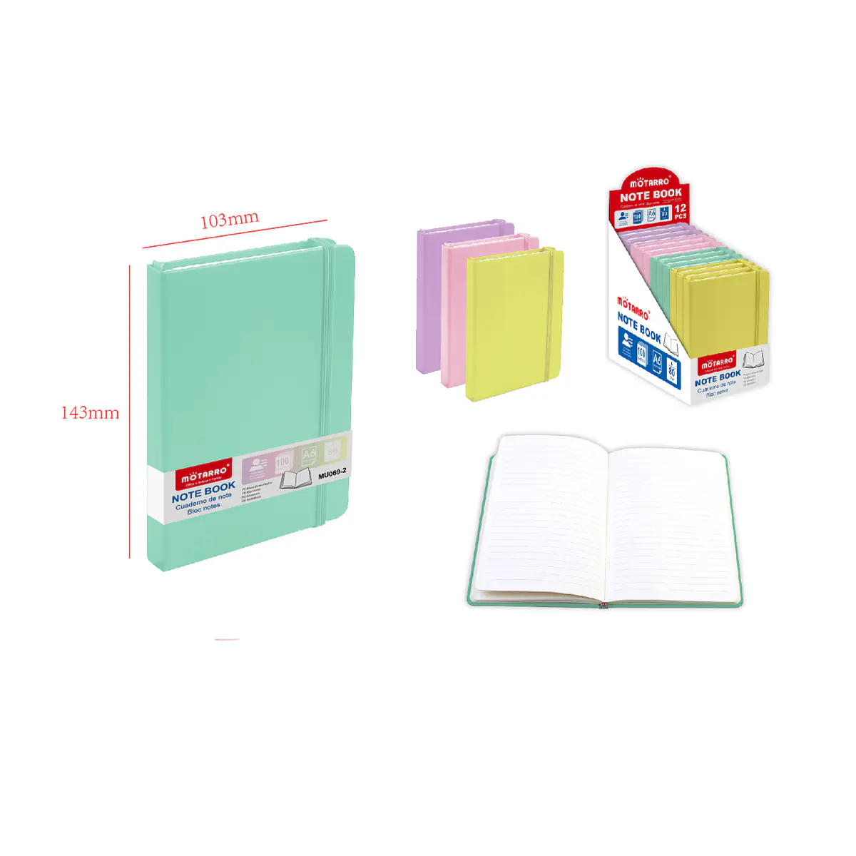 Libreta de Nota Multicolor A6 100 Hojas