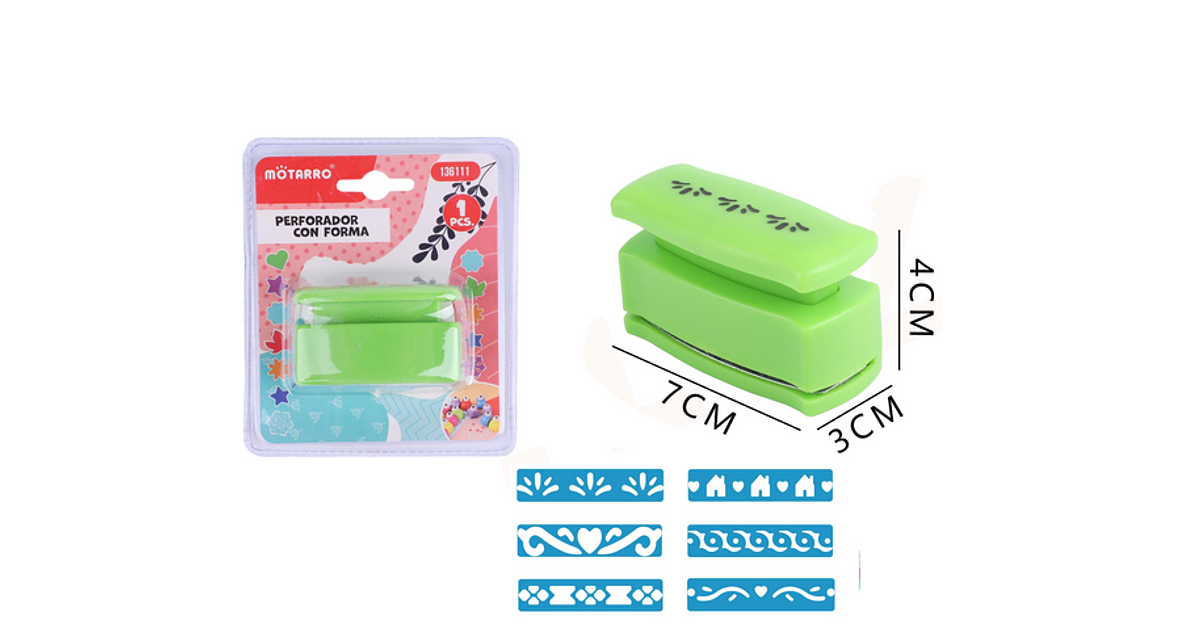 Perforadora rectangular con forma 7x3x4 cm