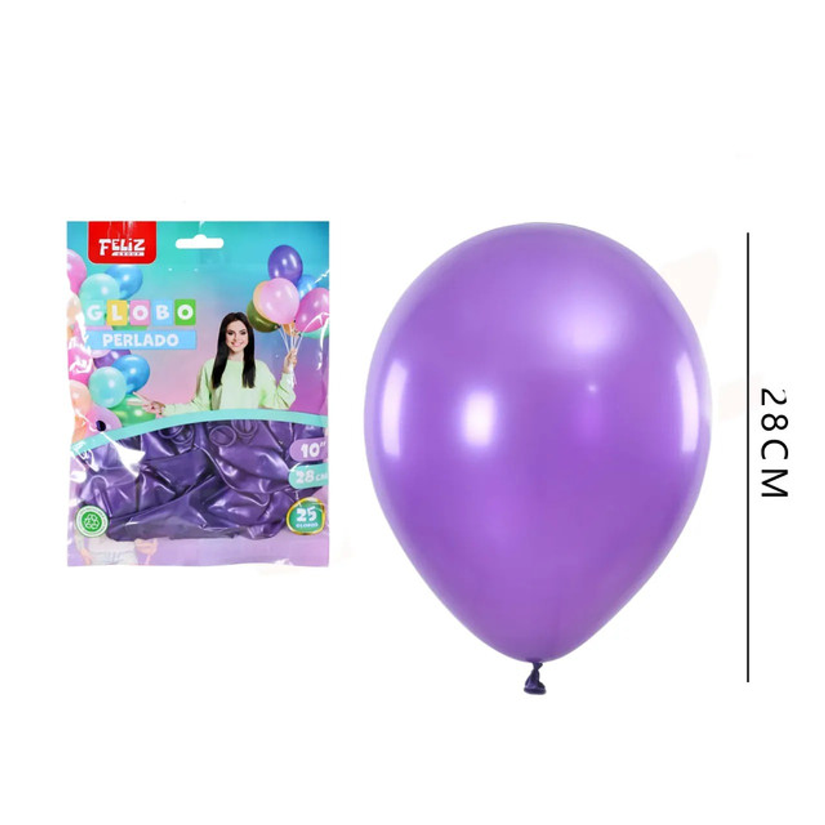 Globos Morado perlado 28 cm 25 pcs