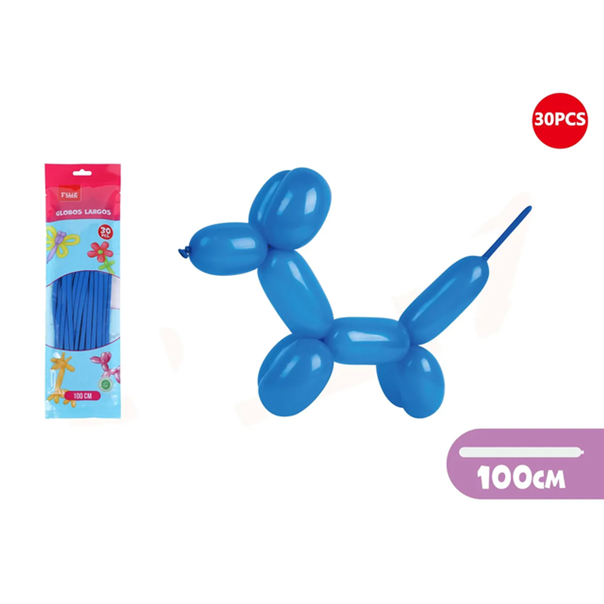 Globos Largos Zafiro 100cm 30pcs