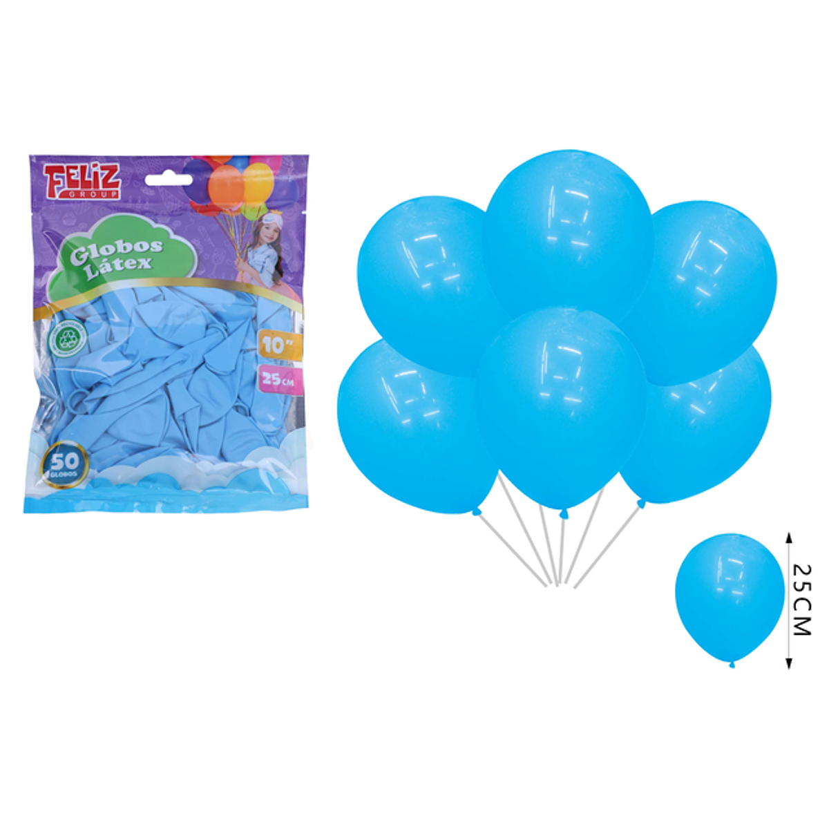 Globos Celeste 25cm 50pcs