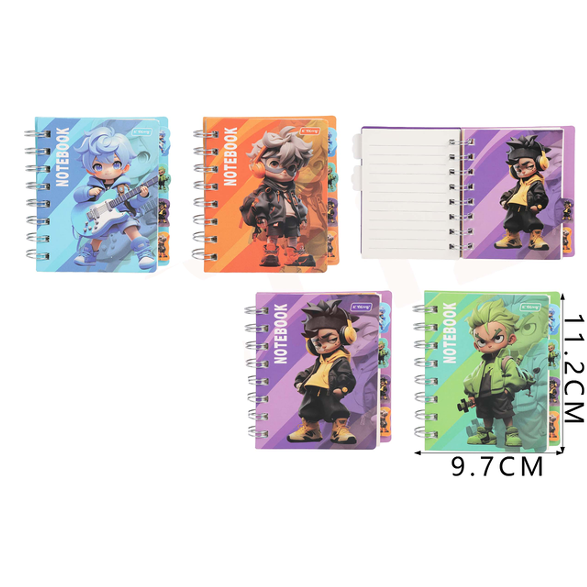 Libreta con Divisores boys 80Hojas 9.7*11.2cm