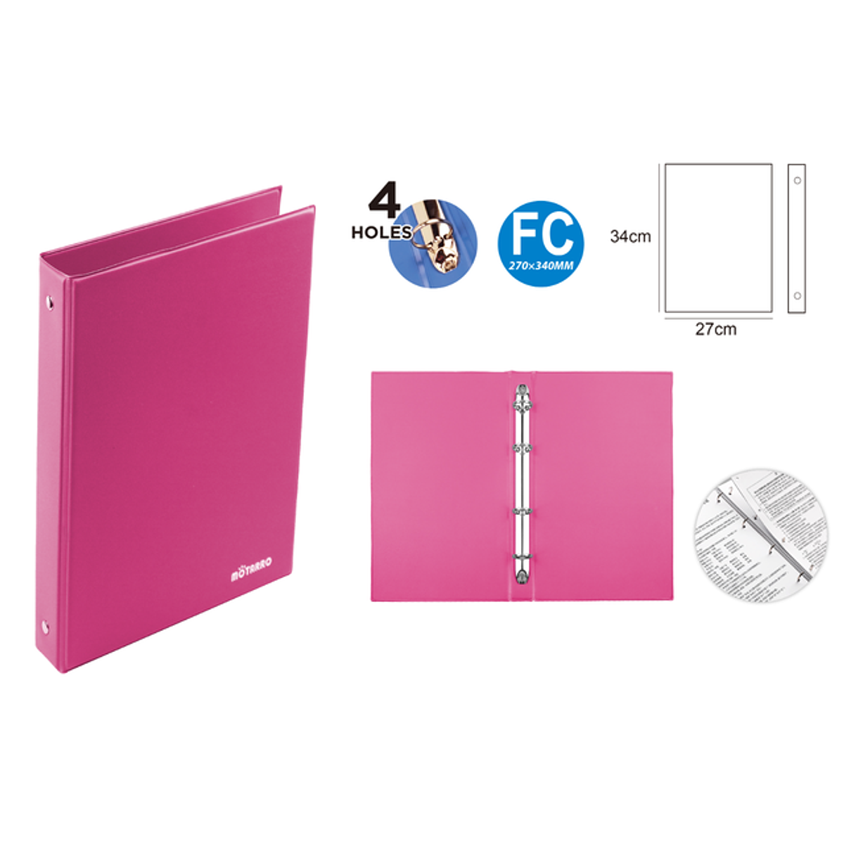 Carpeta PVC Fucsia 27*24cm Oficio