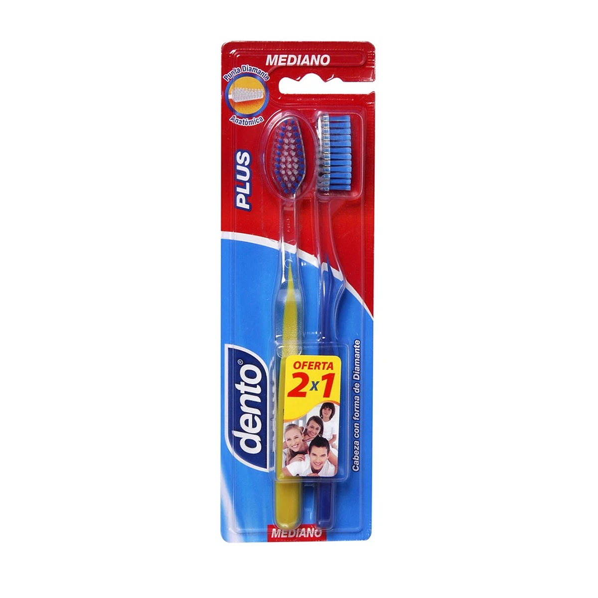 Pack 2 Cepillos Dentales Dento Plus medio | Higiene bucal - Cuidado ...