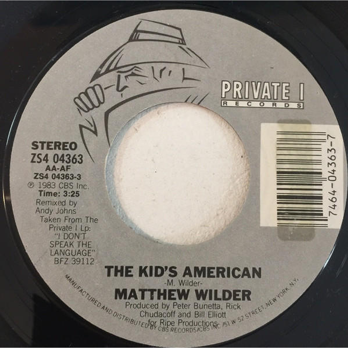MATHEW WILDER - THE KID'S AMERICAN | 7'' SINGLE VINILO USADO