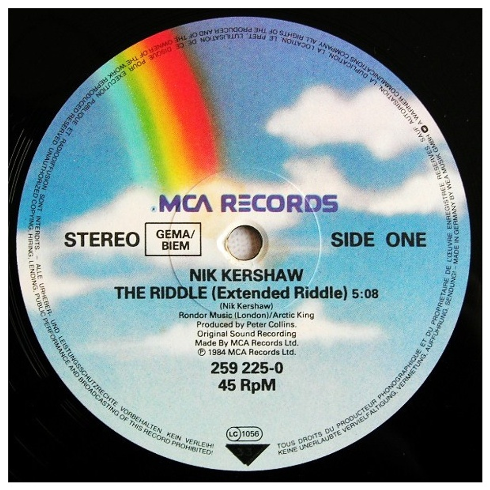 NIK KERSHAW - THE RIDDLE | 12 MAXI SINGLE VINILO USADO