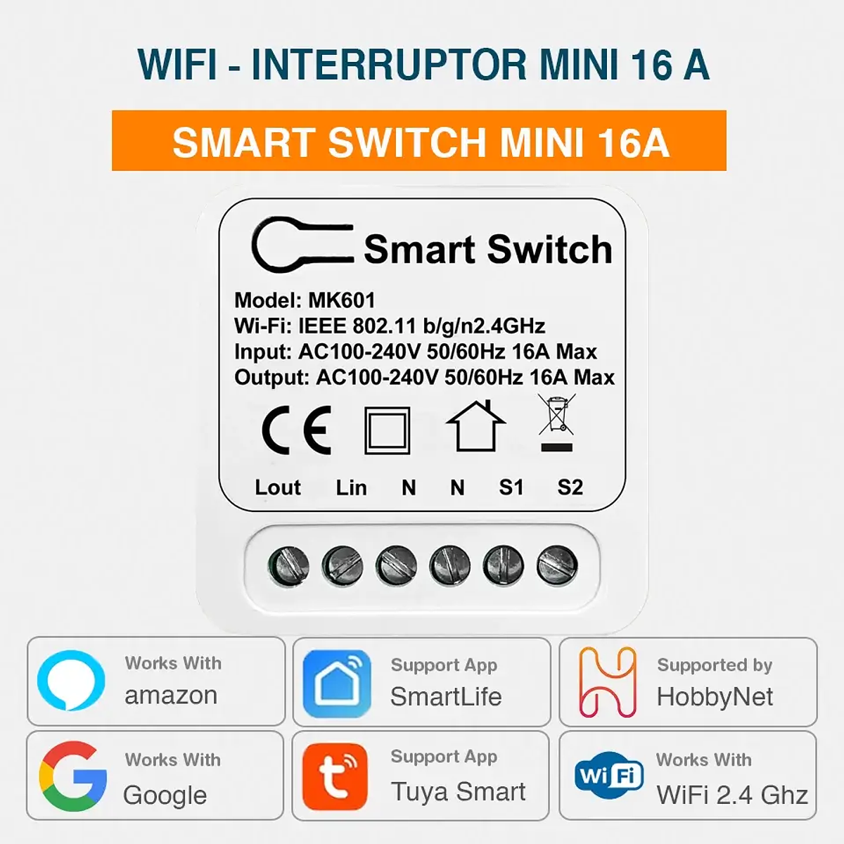 Mini Smart Switch Interruptor WiFi Inteligente Tuya Smart