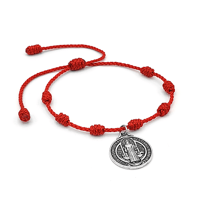 Pulsera 7 Nudos Hilo Rojo Protección Buena Suerte