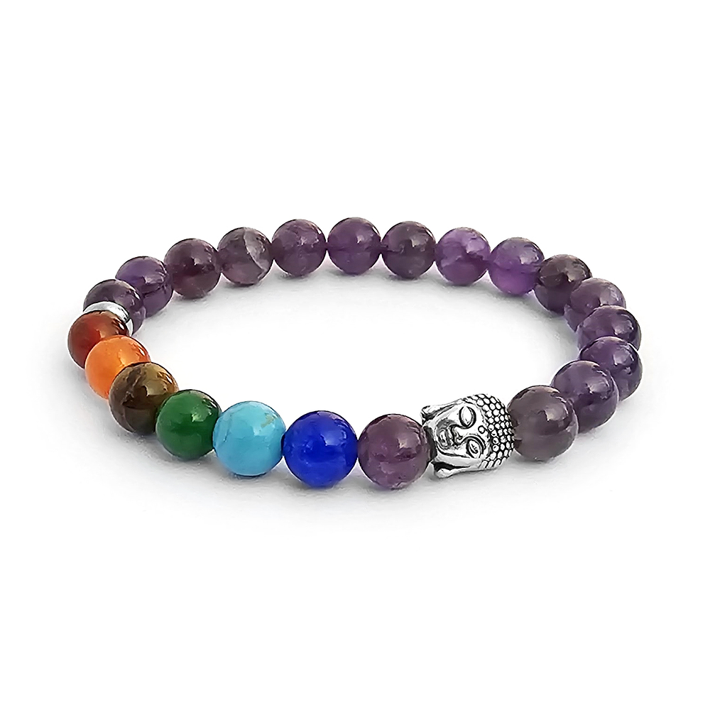 Pulsera 7 Chakras Buda Piedra Amatista