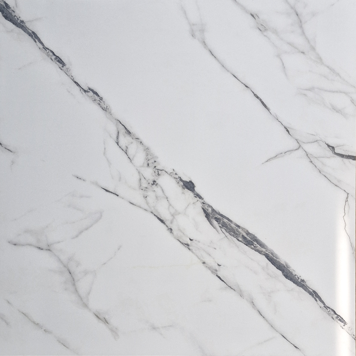 Porcelanato Mármol Blanco Vetas Grises Brillante 60x60