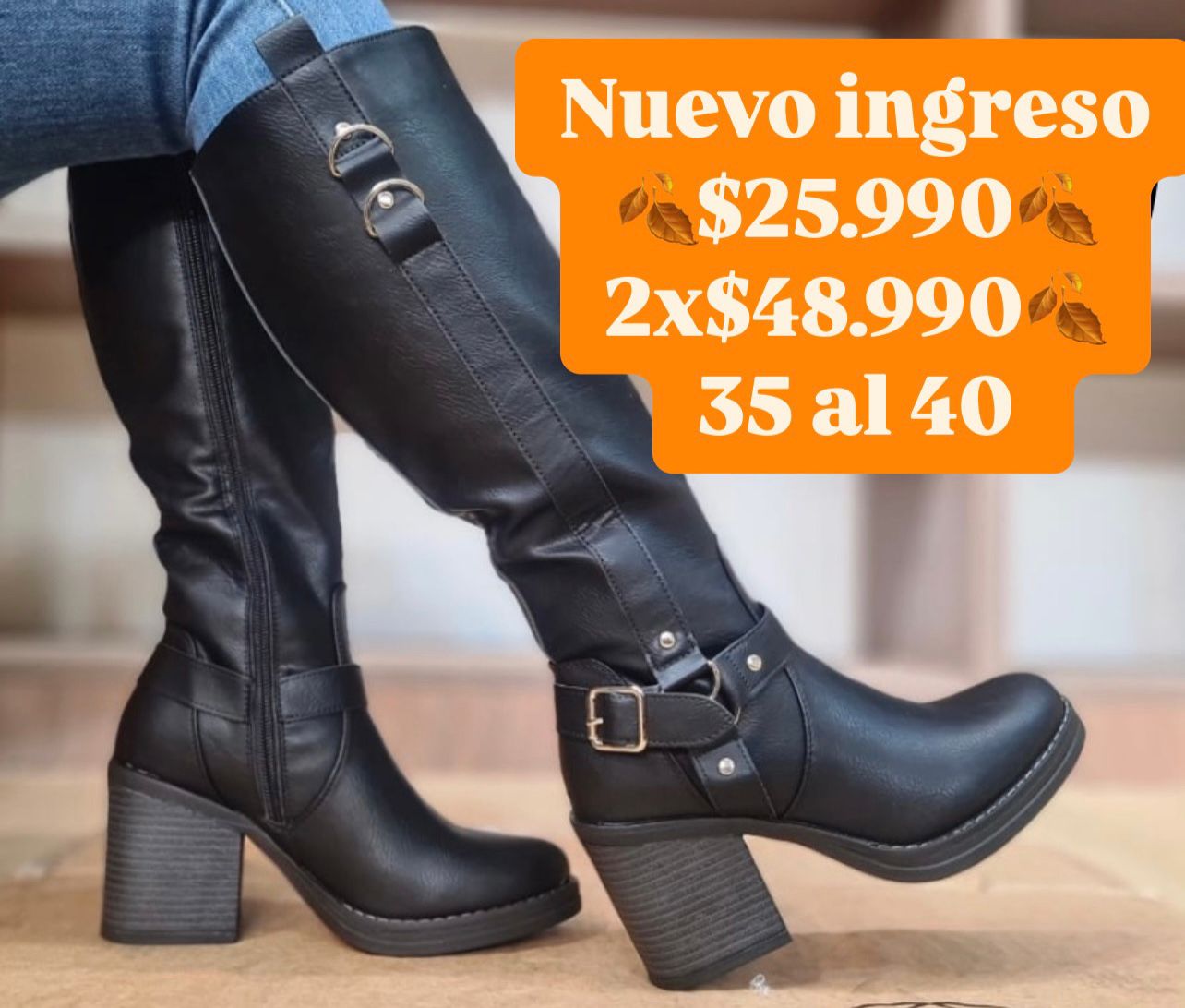 Bota Eco Negro Hebilla