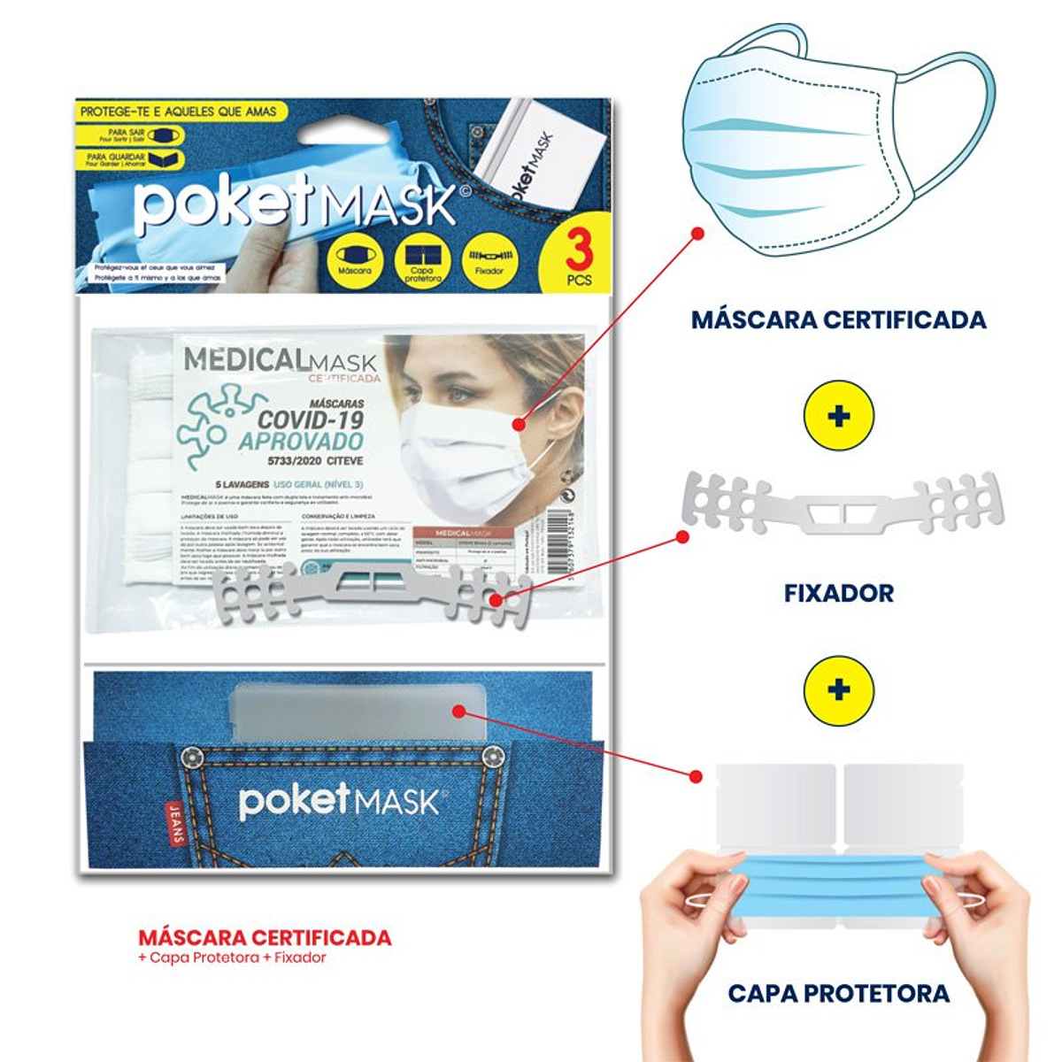 Poketmask Certificada Pack de 3